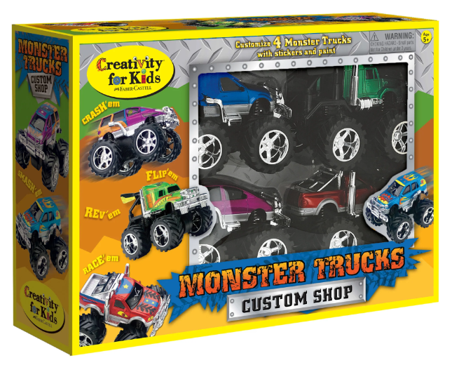 Decorate Monster Trucks Custom Shop Craft Kit For Kids – Tadpole